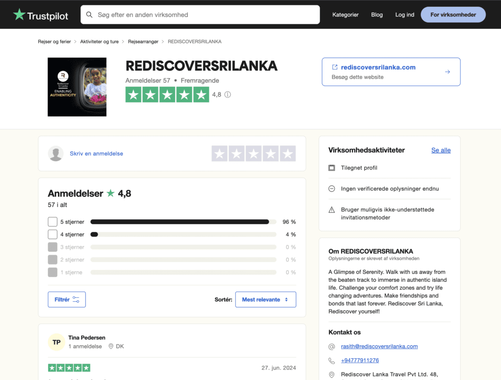 Explore Sri Lanka With Confidence: Trustpilot Reviews For Rediscover ...
